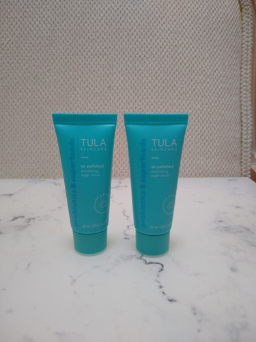 2x Tula Skincare So Polished Exfoliating Sugar Face Scrub .39oz /11g ...