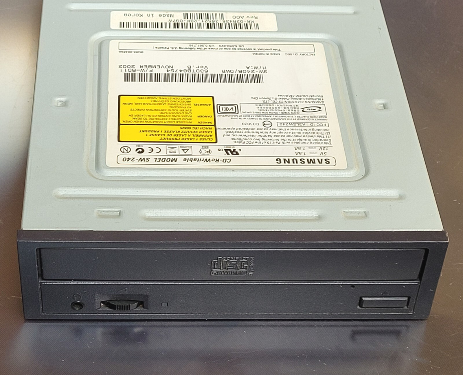 Samsung CD-RW IDE internal CD re-writable drive model SW-240B/DWR Korea ...