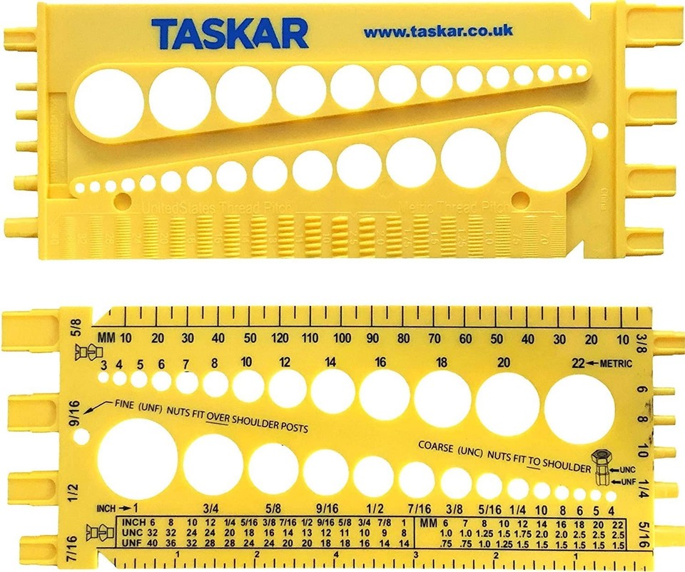 Multi-Size Nut and Bolt Measuring Gauge - For Accurate Thread Pitch ...