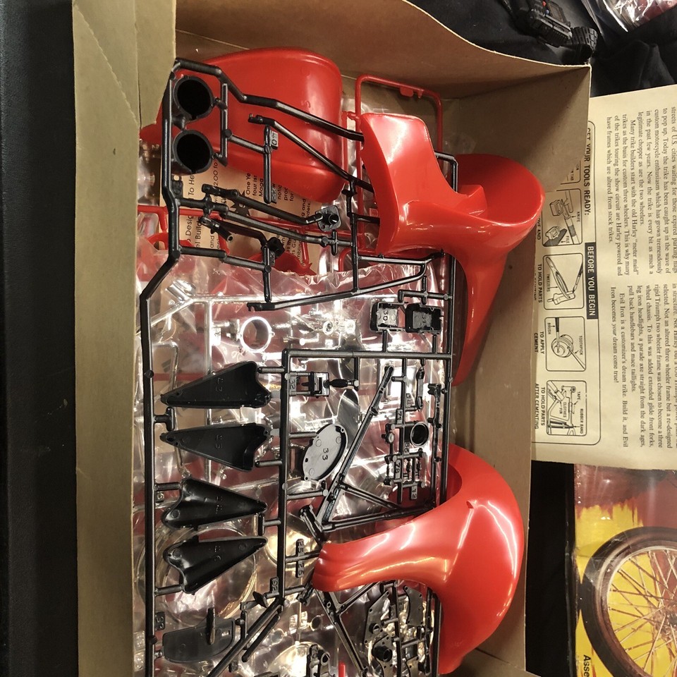 Vtg Revell Unused Evil Iron Knight Rider Chopper Trike 1/8 Model Kit ...