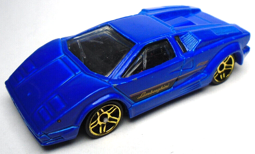 1997 HOT WHEELS LAMBORGHINI COUNTACH BLUE 1:64 DIECAST 2 3/4" CAR WITH ...
