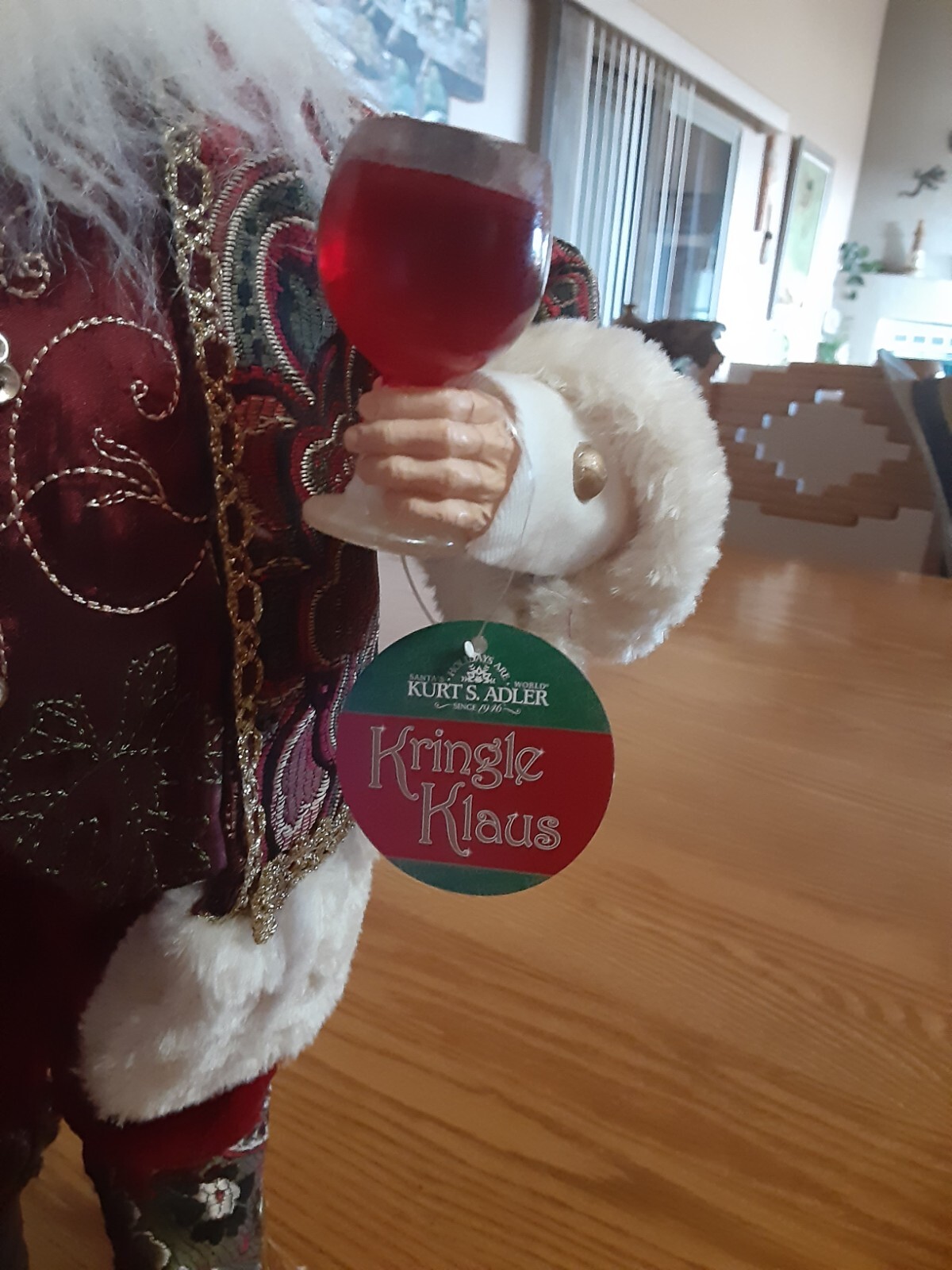 Christmas Santa Kringle Claus by Kurt Adler Merlot Wine Santa New | eBay