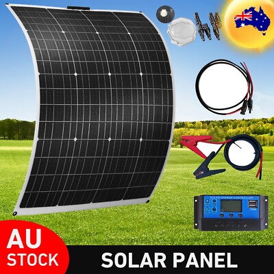 175W 12V Volt Flexible Mono Solar Panel Kit with Controller Campervan ...