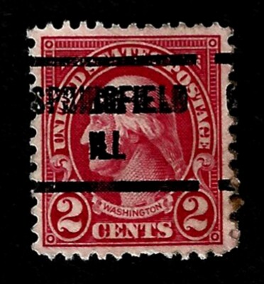 USA, SCOTT #634, PRECANCEL SPRINGFIELD, ILLINOIS YEAR 1926 GEORGE ...