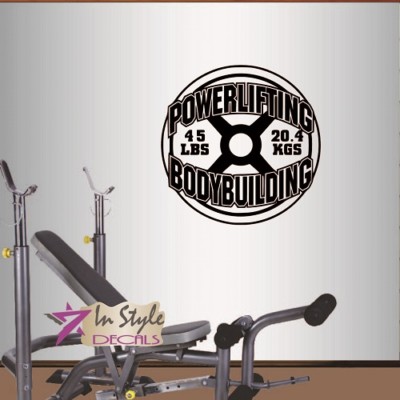 Vinyl Decal Powerlifting Bodybuilding Sportsman Logo Gym Sports Sticker ...