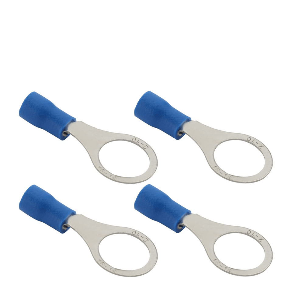 100 3/8" Blue 16-14 Ga AWG Gauge Car Power Wire Ring Terminals ...