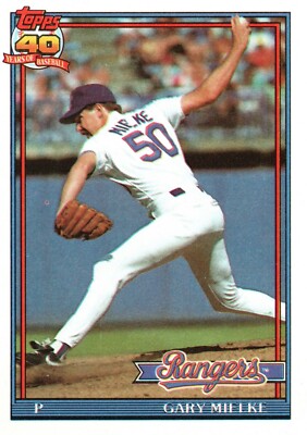 TOPPS 40 YEARS OF BASEBALL 1991 BASEBALL CARD 54 GARY MIELKE TEXAS ...