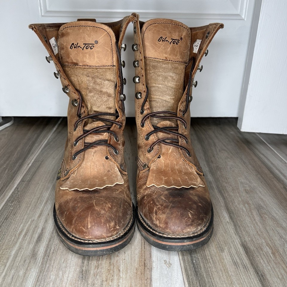 Adtec Water & Oil Resistant Oil Leather Packer Riding Work Boots Brown ...