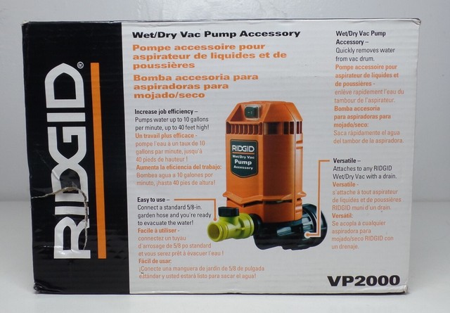 RIDGID Vacuum Wet Dry Pump Accessory Shop Garage Home Vp200 Drain for ...