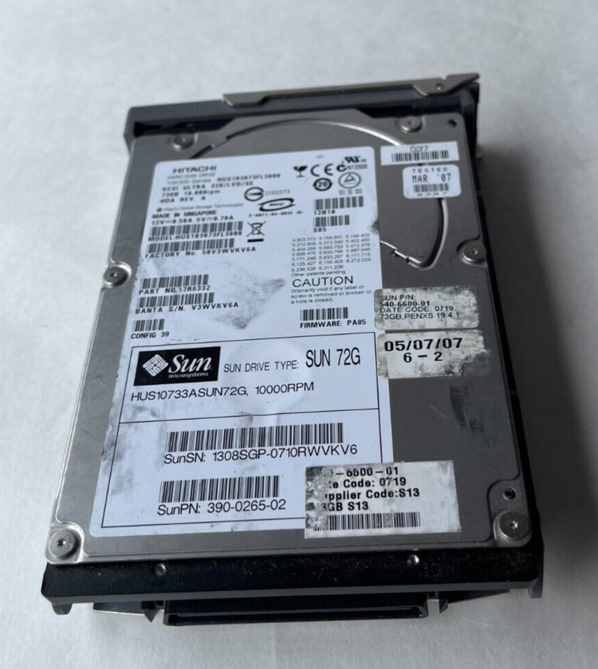 Sun 73GB 10k SCSI HDD w/Caddy, 540-6600, 390-0265 | eBay