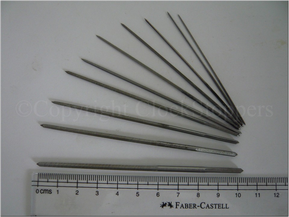 10x Cutting Broaches 0.8mm - 2.6mm Watch and Clock Repair Tapered 5 ...