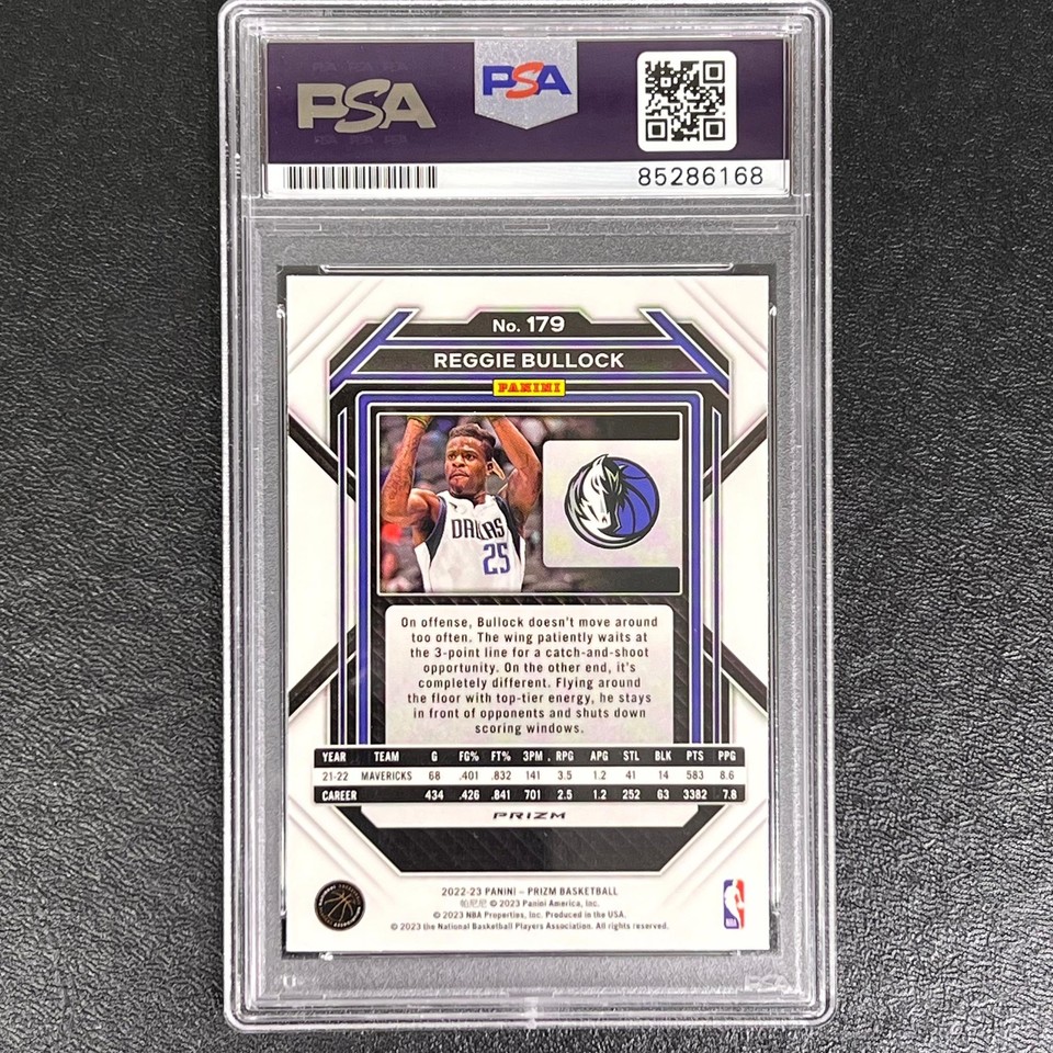 2022-23 Panini Prizm #179 Reggie Bullock Signed Card AUTO PSA Slabbed ...