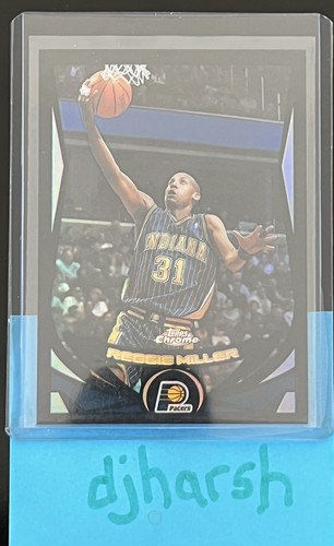 2003-04 Topps Chrome Reggie Miller! #31 Black Refractor! /500! Pacers!🔥 ...