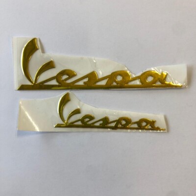 Vespa PX Side Panel Badge and Legshield Badge Script Gel Stick On In ...