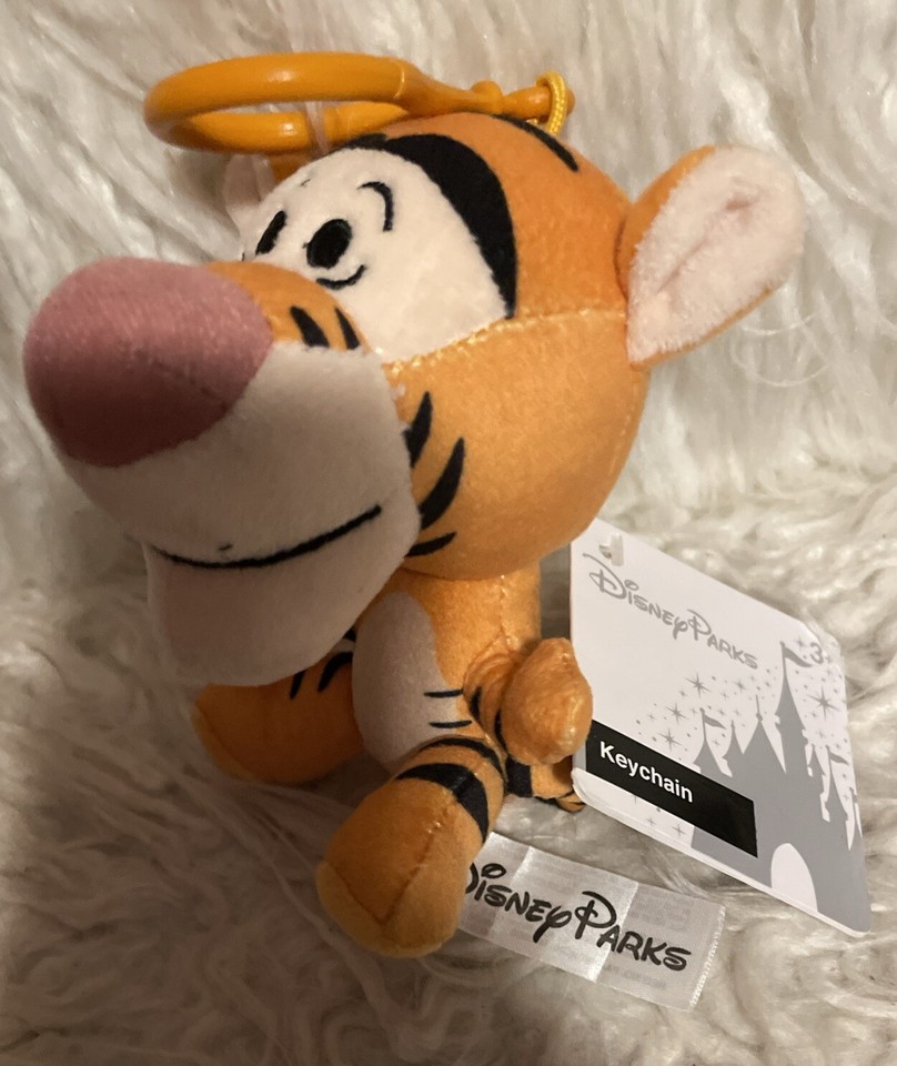 Disney Parks Tigger Pooh Big Head Plush Purse Hanger Keychain Bag Charm ...