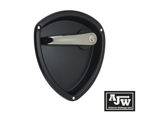 1 x PAN HANDLE RECESSED BLACK, LOCKING, KEYED ALIKE, CHROME PLATED ...