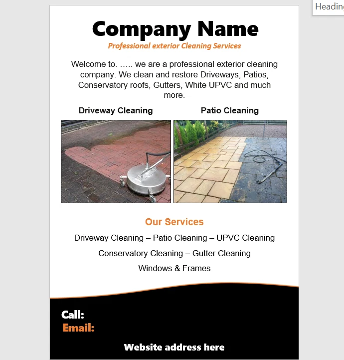 Pressure Washing Templates