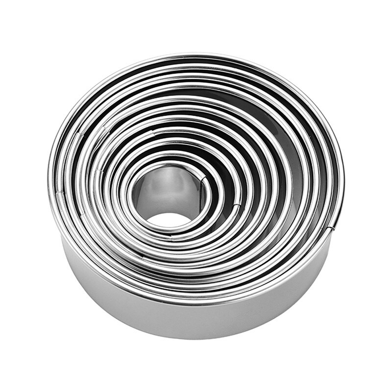 11pcs Round Cookie Biscuit Cutters Circle Pastry Cutters Baking Circle ...