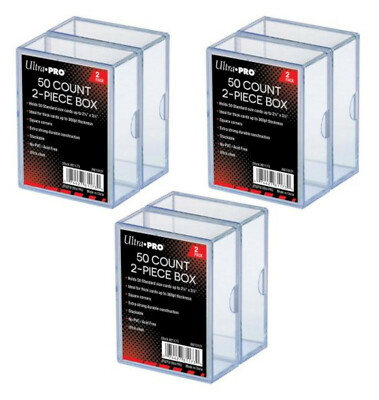 NEW 6-Pack Ultra Pro 50 Count 2-Piece Card Storage Box Case Sports ...