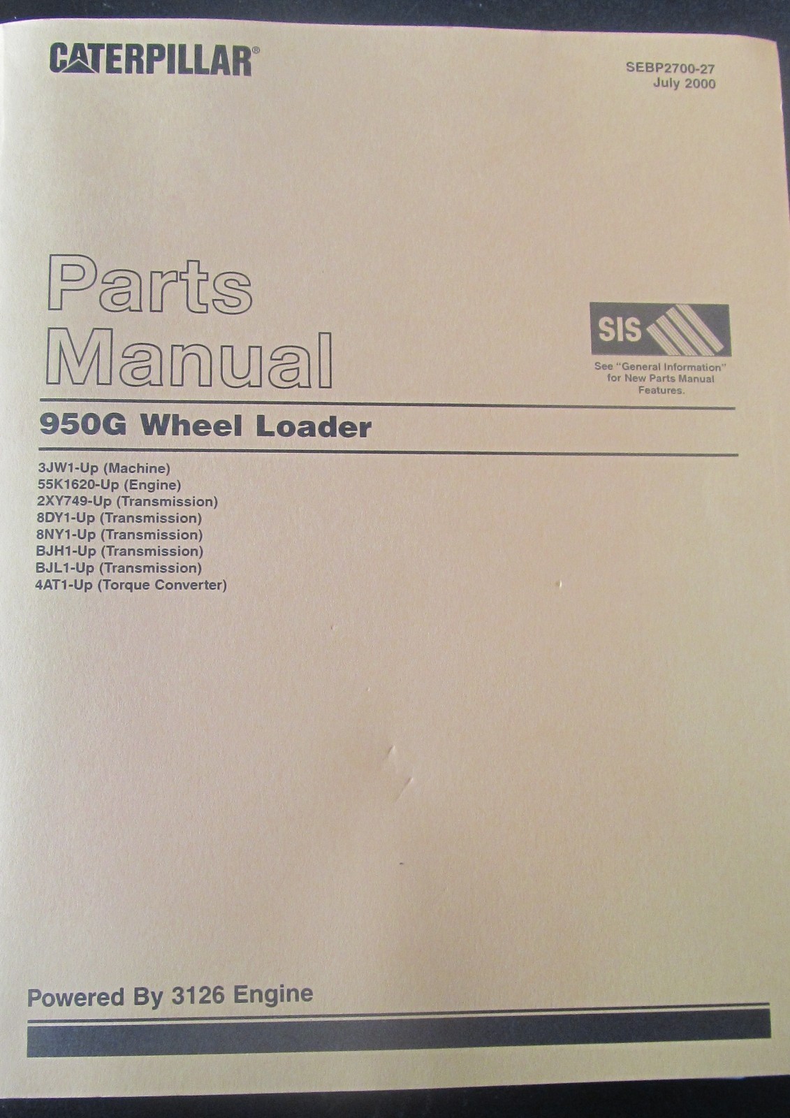PARTS MANUAL FOR 950G CATERPILLAR WHEEL LOADER | eBay