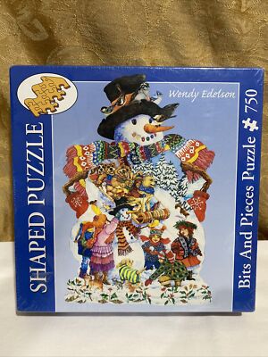 NEW Bits And Pieces Shaped Snowman SNOWY FRIENDS Wendy Edelson 750 ...