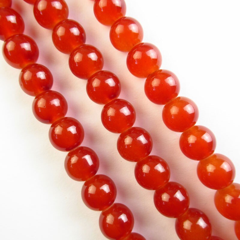 1Strand 10mm Manmade Jacinth Jade Round Ball Loose Beads 15.5 Inch ...