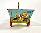 Vintage Easter Rabbit Tin Toy Cart || Painted Easter Egg Hunt, Bunnies ...