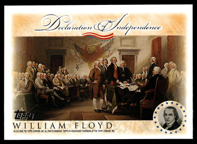 2006 Topps Declaration of Independence William Floyd Puzzle Back Card ...