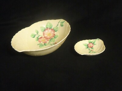 Vintage Carlton Ware Yellow Wild Rose Vegetable Serving Bowl & Compote ...