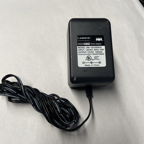 LINKSYS MODEL AM-1201000D41 INPUT 120VAC 60Hz 23W 12VDC 100mA POWER ...