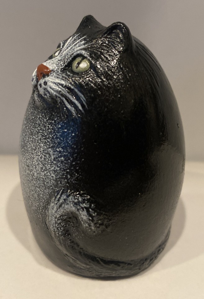 Rolley Polley Black Cat Figurine Paperweight Miniature 2” Tall x 1.5 ...