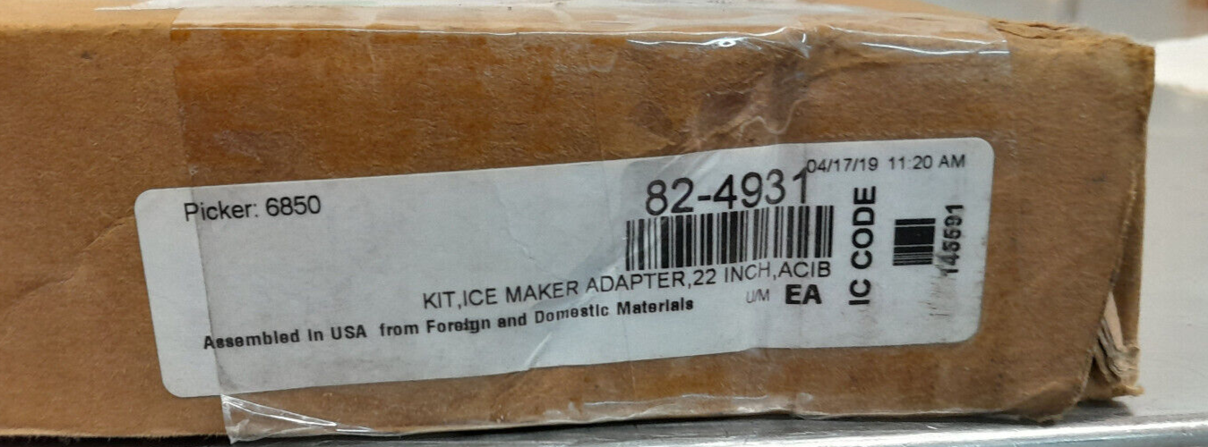Lancer Ice Maker Adapter kit 22 Inch, 82-4931 -Geniune OEM | eBay