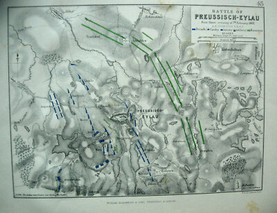 Other - Antique Battle Map 1875 Hand Colour