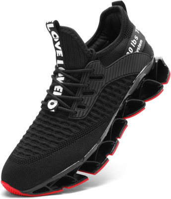 women’s running sneakers blade sole black red athletic shoes for gym ...