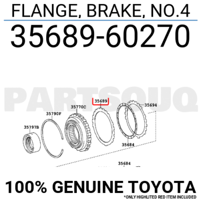 3568960270 Genuine Toyota FLANGE, BRAKE, NO.4 35689-60270 | eBay