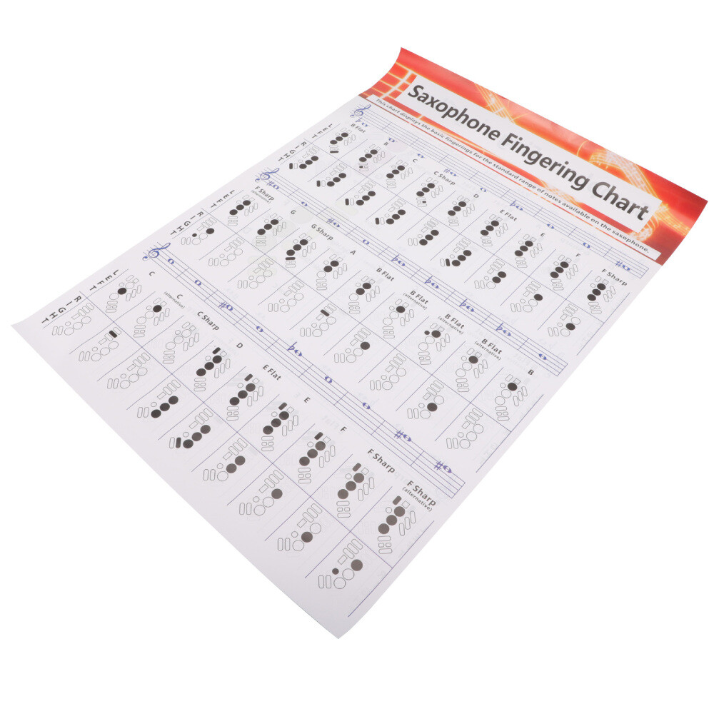Saxophone Practice Accessories Chart Saxophone Fingering Chart Poster ...