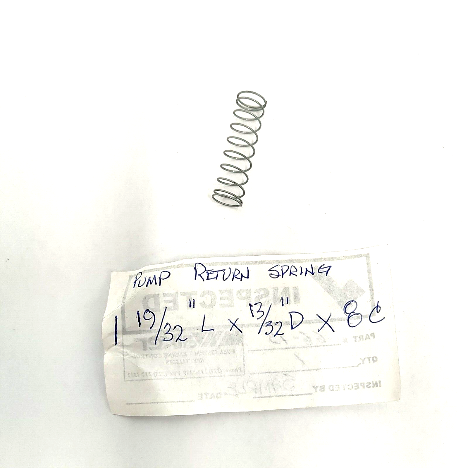 Fuel Pump Return Spring 1 19/32 Length X 13/32 Diameter X 8 Coils Part ...