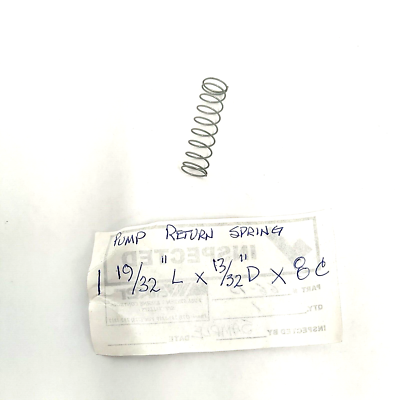 Fuel Pump Return Spring 1 19/32 Length X 13/32 Diameter X 8 Coils Part ...
