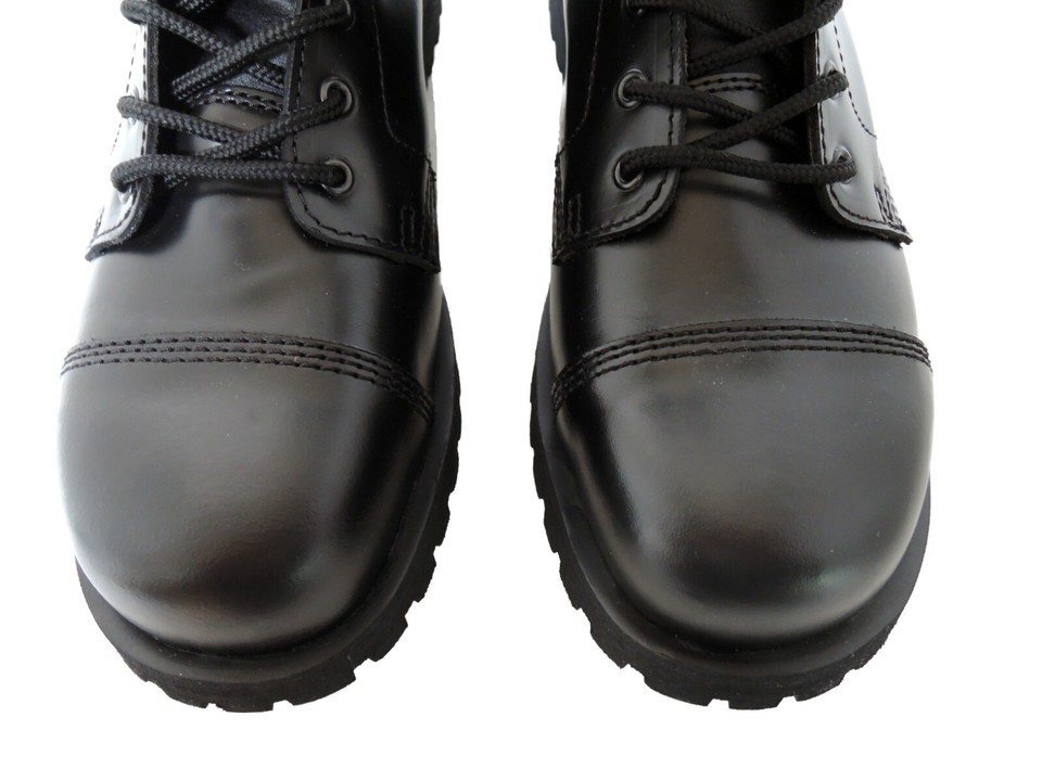 Boots & Braces Black Steel Toe Rangers 8 10 14 20 Hole Punk Skinhead ...