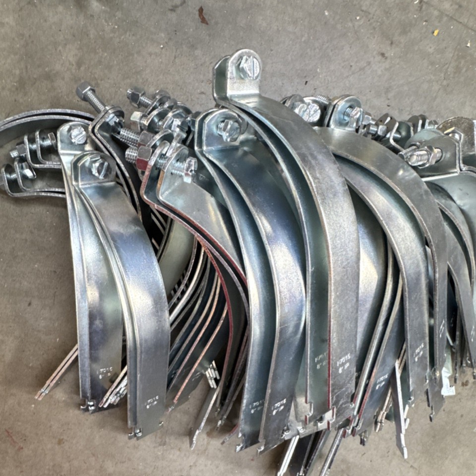 Galvanized strut Metal 8” IP Pipe Hanger Clamp with Bolts 17015. | eBay