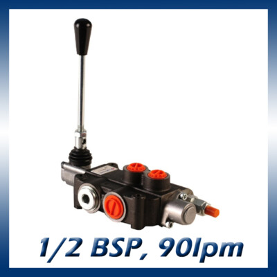 1 Bank Hydraulic Double Acting Lever Spool Valve, 1/2 / 3/4 BSP Ported ...