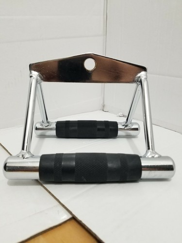 Row / Pull Down Handle Cable Machine Attachment for Gym with Rubber ...