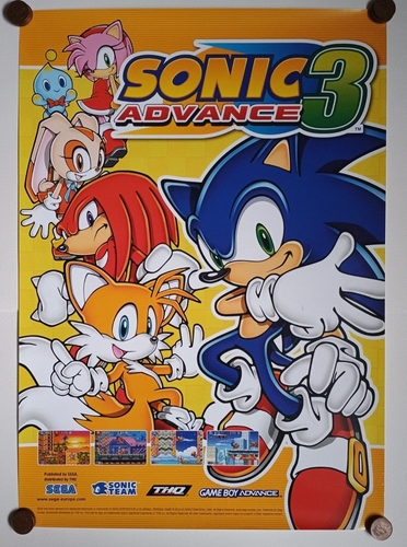 SONIC ADVANCE 3 STORE PROMO POSTER. GAMEBOY ADVANCE. SEGA | eBay UK