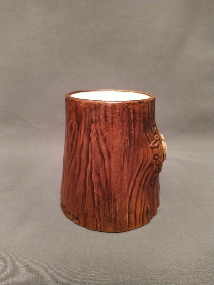 Vintage Rare Treasure Craft Oklahoma Tree Trunk Mug Cup Glass Wood | eBay
