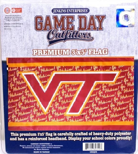 Officially Licensed Virginia Tech Team Logo 3' x 5' flag "Go Hokies" | eBay