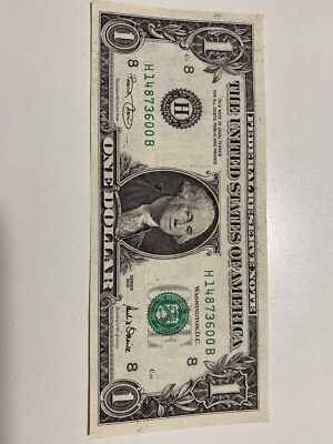 2001 $1 dollar bill ERROR Note Ink Smear In front face Area！UNC， Top ...
