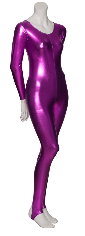 All Colours Shiny Metallic Dance Fancy Dress Long Sleeve Catsuit KDC012 ...