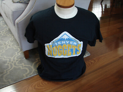 Denver Nuggets Men Tee Shirt Large Black Logo Graphic Print Short ...
