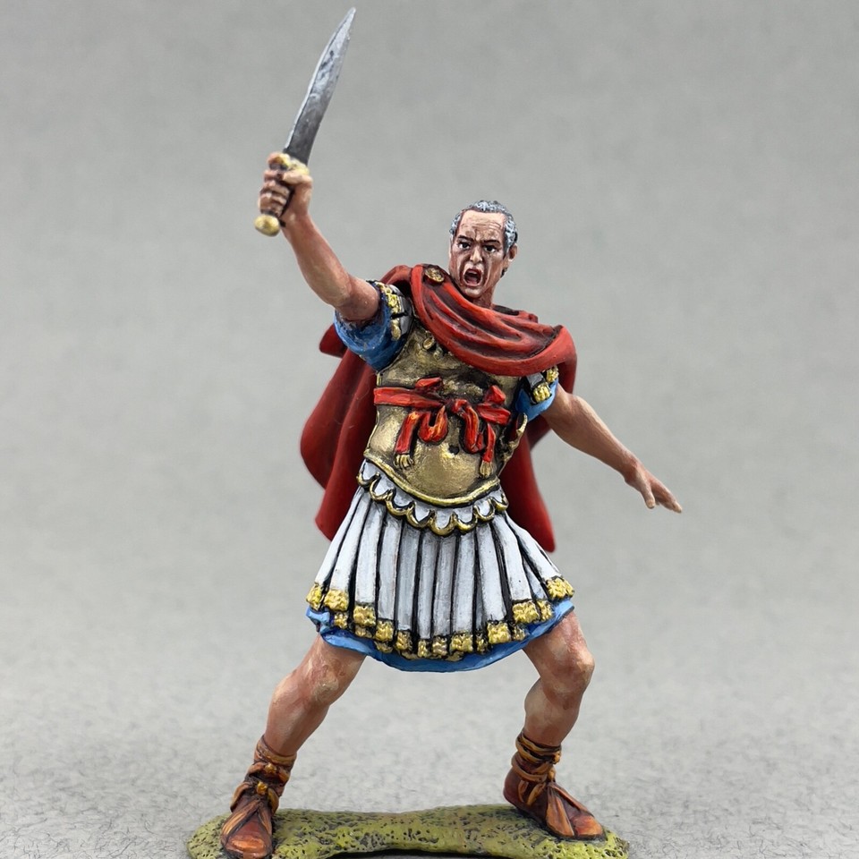 Julius Caesar figurine 54 mm 1/32, Painted tin miniature, Roman soldier figure | eBay