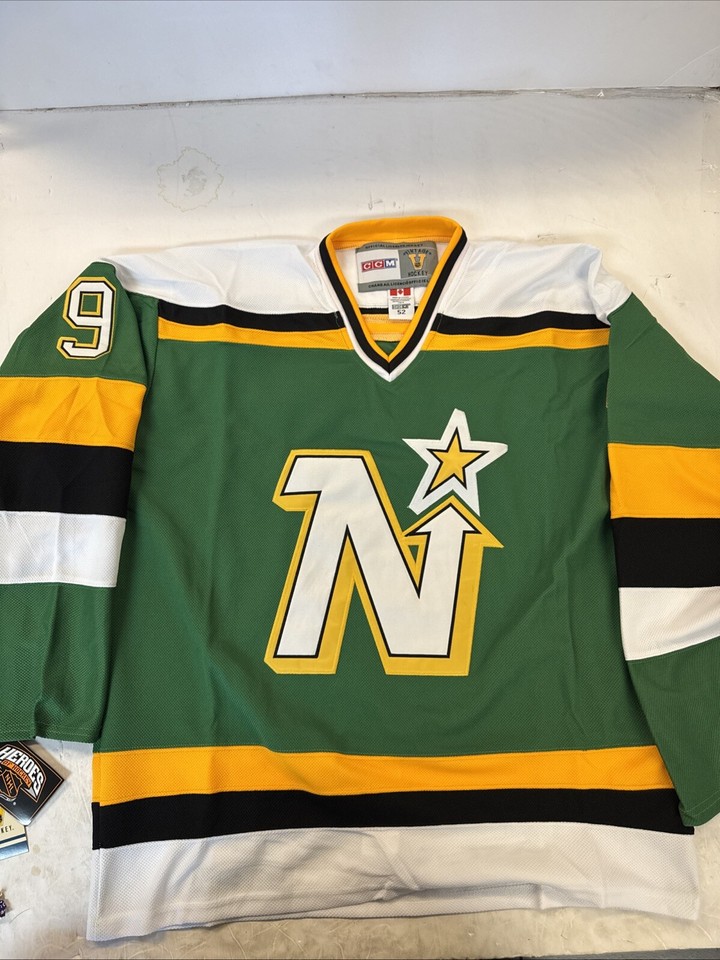 Mike Modano Minnesota Green Hockey Jersey with Hof 2014 in Black w ...